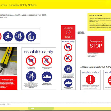 5 in 1 Safety Signage Escalator - Sticker | Dawson E&E Parts (Europe ...